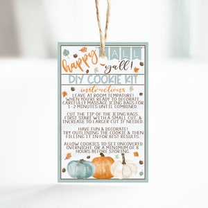 Fall Cookie Tag/card, DIY Cookie Kit Card, Printable Cookie Kit ...