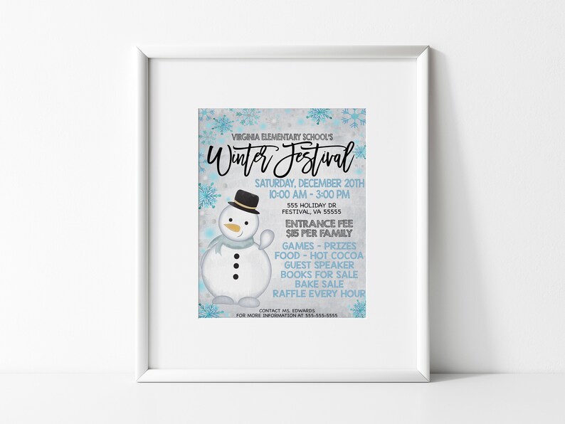 EDITABLE Winter Festival Flyer Invitation Holiday Christmas - Etsy