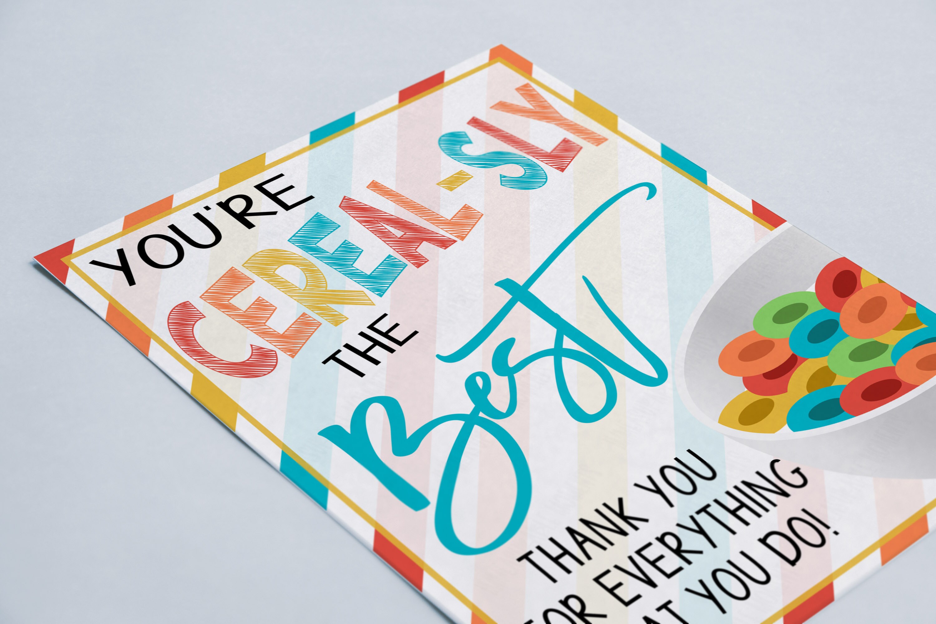 Cereal Sign Appreciation Printable You're Cereal-sly the - Etsy