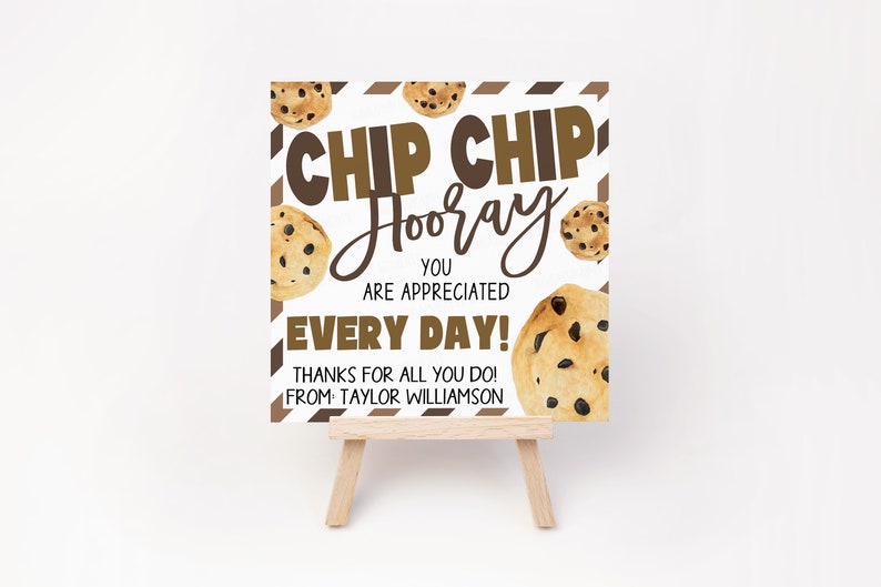 Cookie Thank You Gift Tags Chip Chip Hooray Appreciation - Etsy