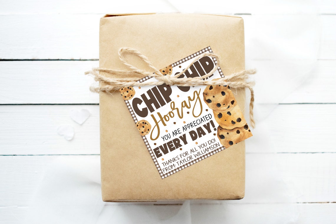 Cookie Thank You Gift Tags Chip Chip Hooray Appreciation - Etsy