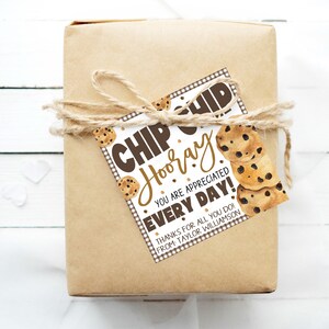 Cookie Thank You Gift Tags, Chip Chip Hooray, Appreciation Week ...