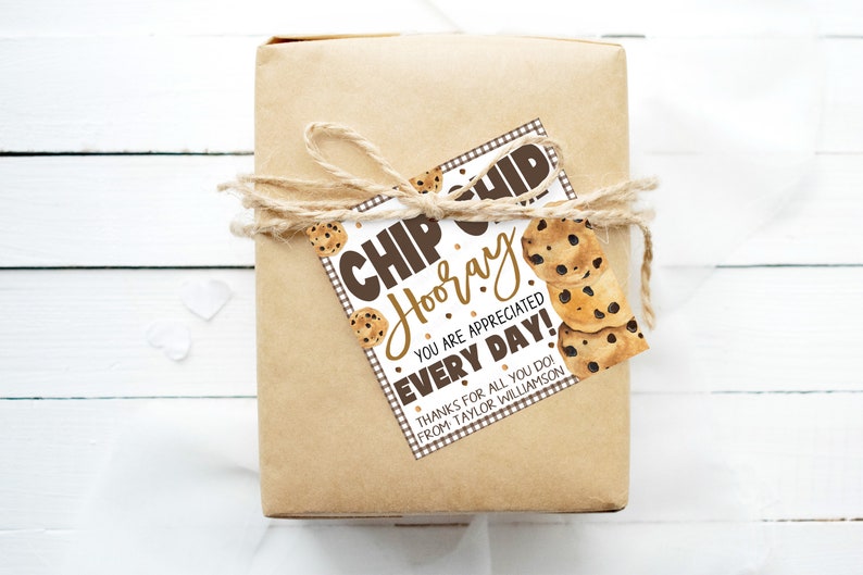 Cookie Thank You Gift Tags Chip Chip Hooray Appreciation - Etsy