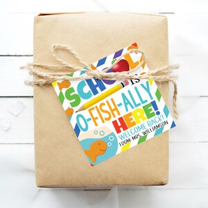 Back to School Goldfish Gift Tags, School is O-fish-ally Here, Goldfish ...