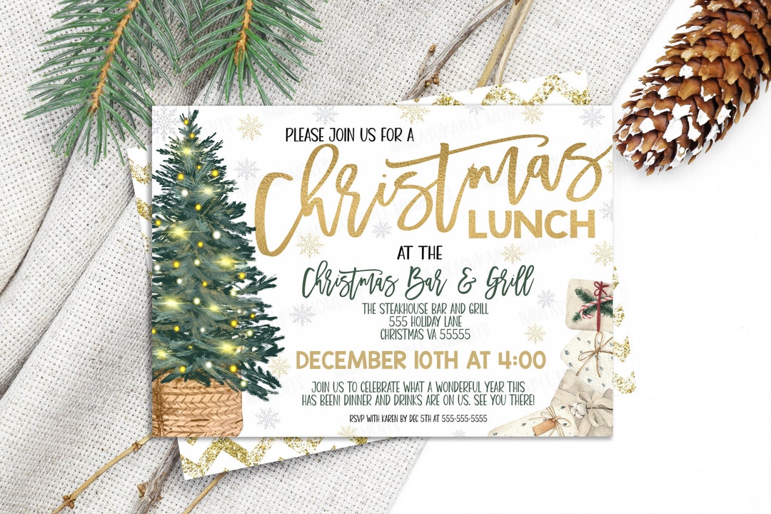 Christmas Lunch Invitation Card Employee Business Work Fall - Etsy