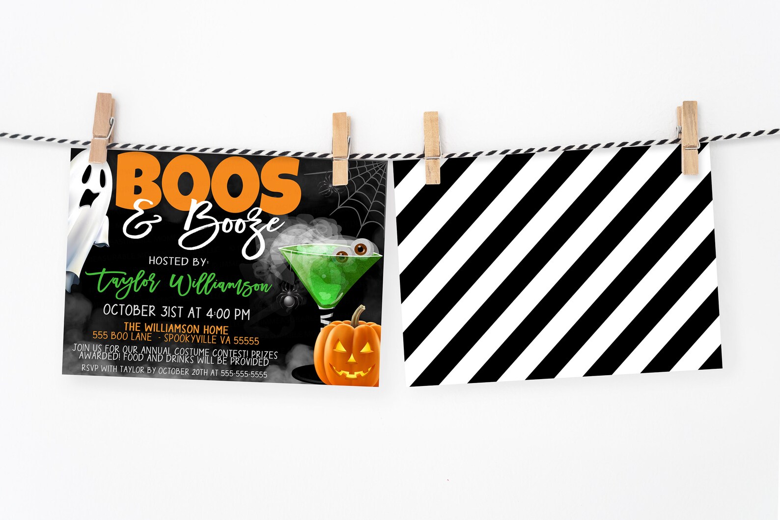 Halloween Boos and Booze Invitation Couples Costume Cocktails - Etsy
