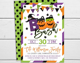Editable Boo Bash Halloween Party Invitation Printable - Etsy
