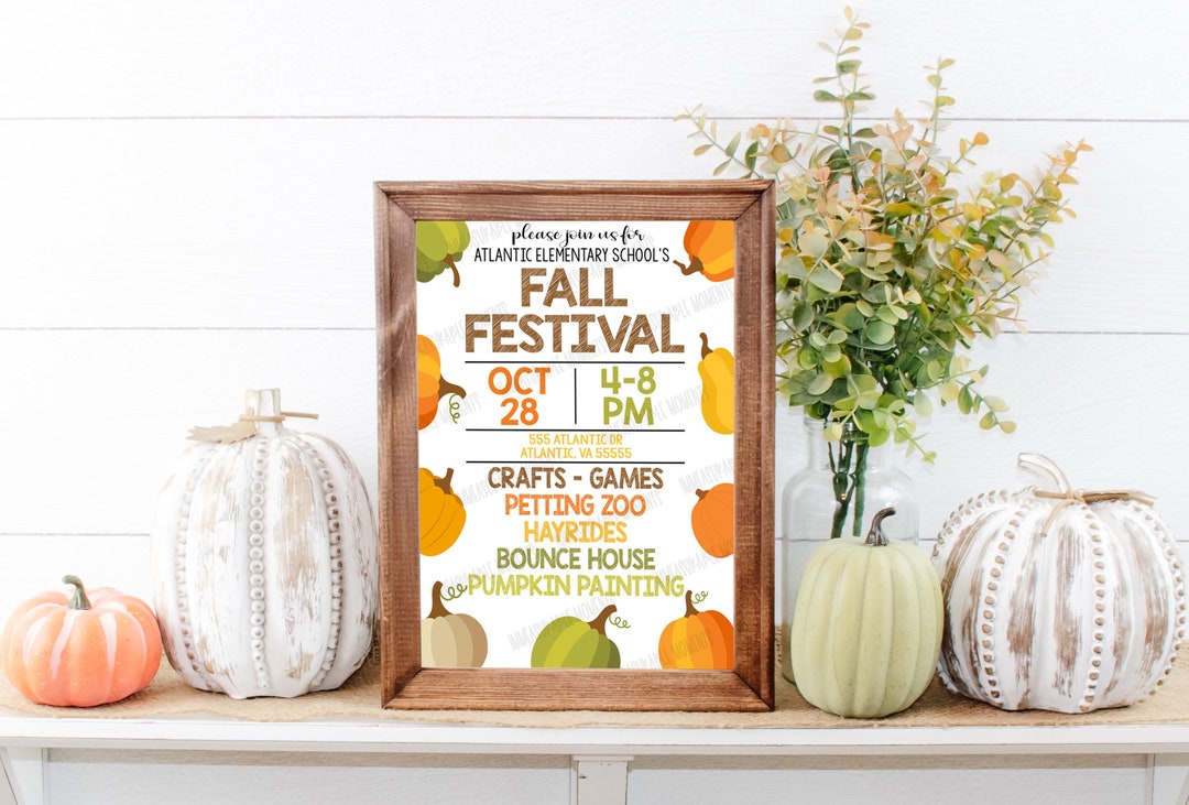 EDITABLE Fall Festival Flyer Invitation, Kids Fall Event, Community ...