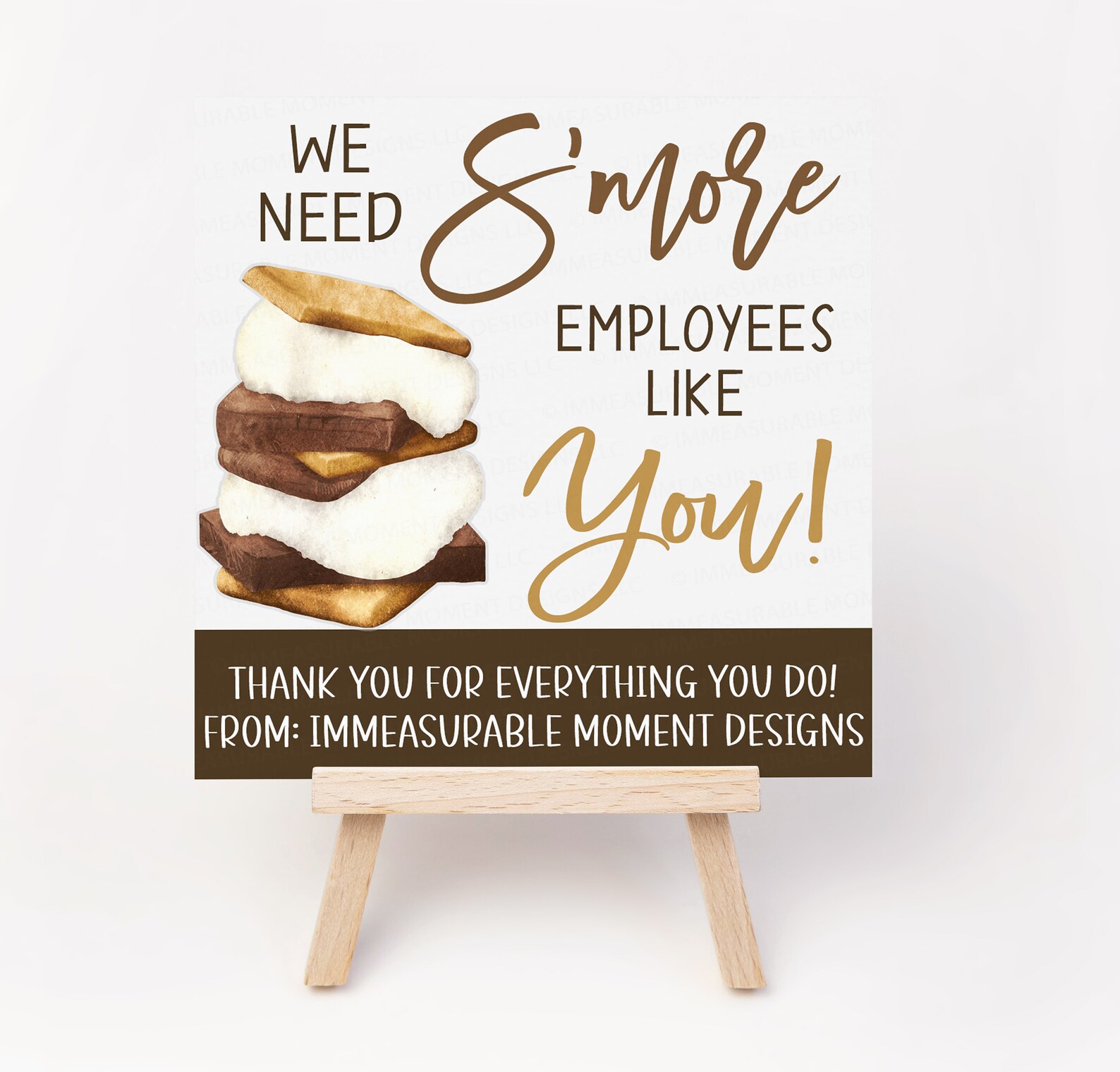 S'more Employee Appreciation Gift Tag, We Need S'more Employees Like ...