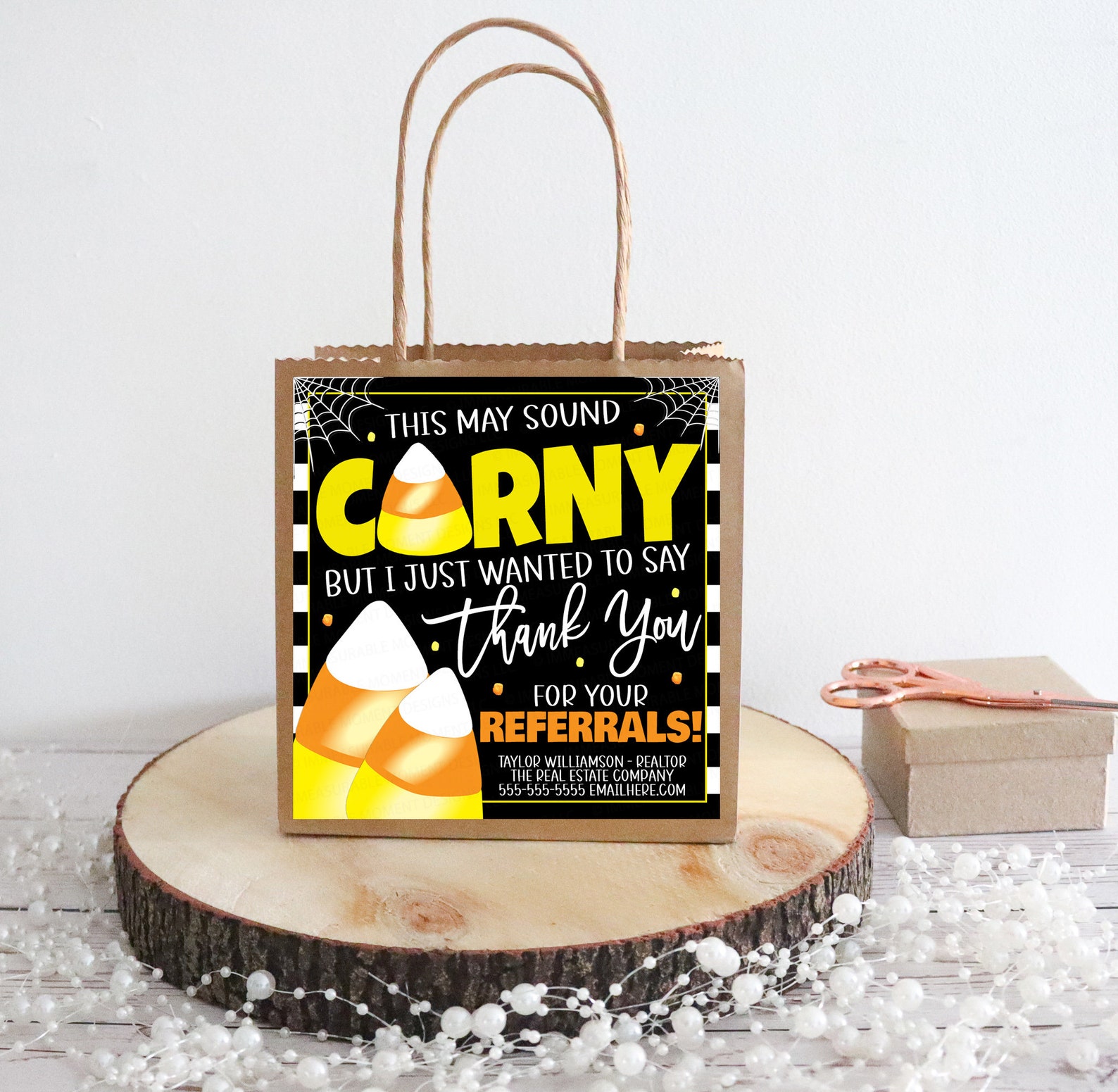 Halloween Client Appreciation Gift Tags, May Sound Corny Thank You ...