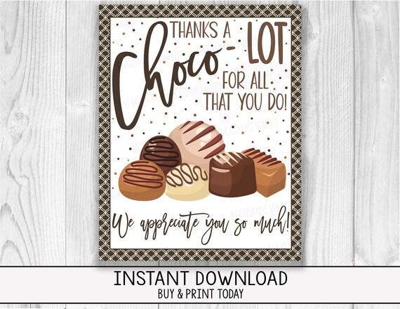 Chocolate Appreciation Sign, Employee Teacher Nurse Medical Office ...