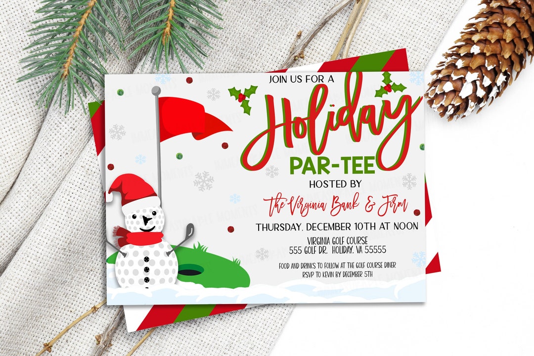 Christmas Golf Invitation, Golf Party, Work Party, Xmas Golf Invitation ...