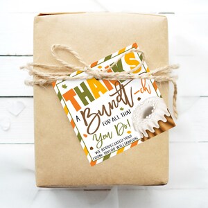 Fall Bundt Cake Gift Tag, Thanks A Bundt-ch for All You Do ...