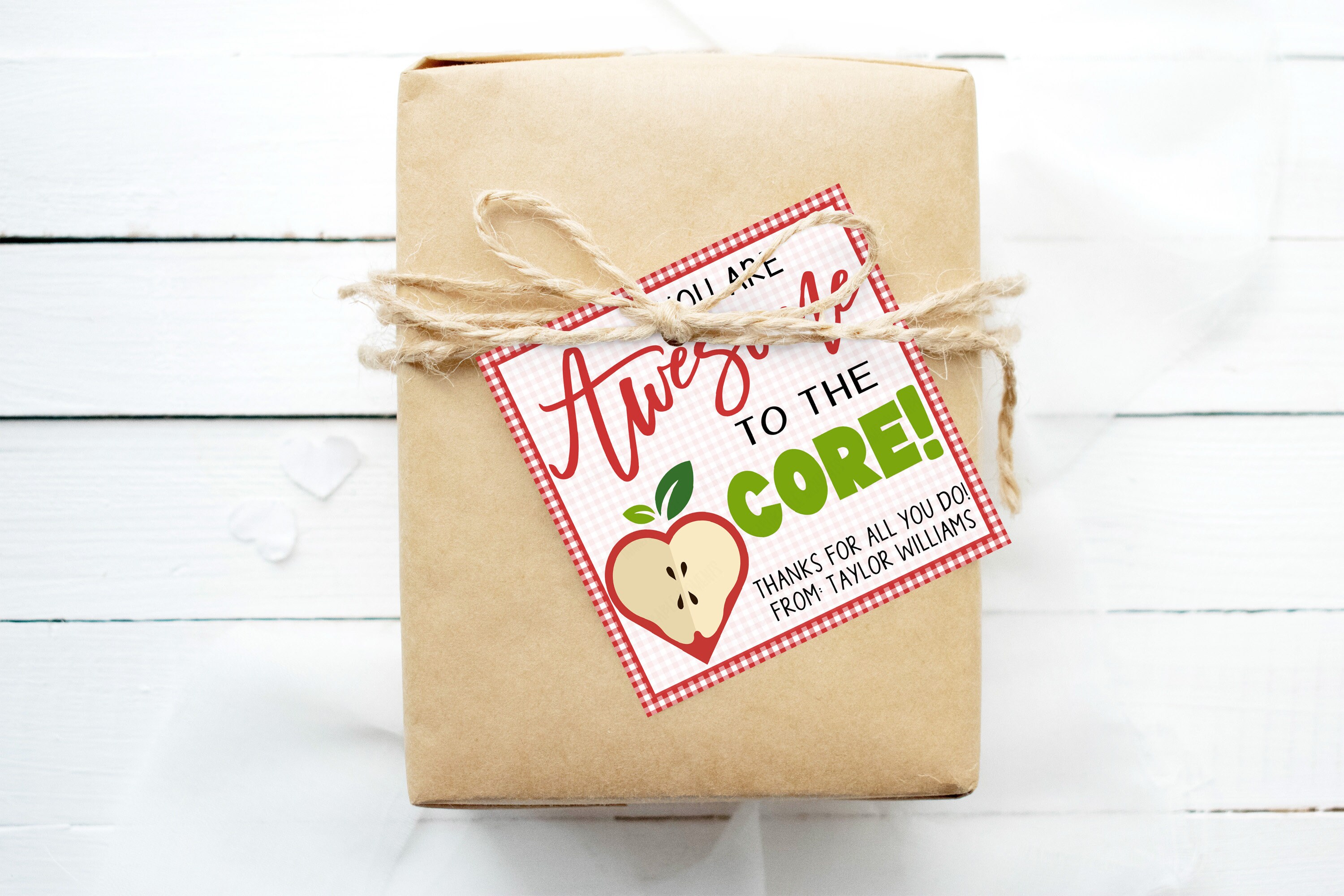 Teacher Apple Gift Tags You Are Awesome to the Core Teacher - Etsy
