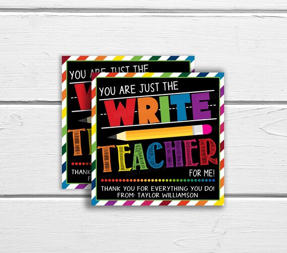 Teacher Pencil Gift Tags, Editable School You Are Just Write, Teacher ...