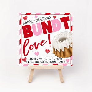 Valentine Bundt Cake Gift Tag, EDITABLE Cake Bundt Gift Tag, Valentine ...