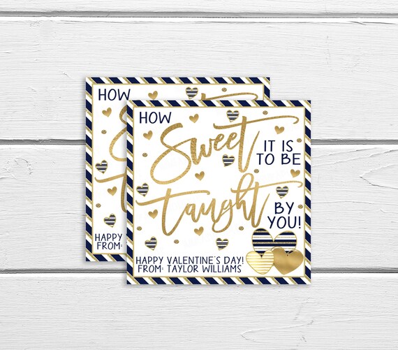 Teacher Appreciation Gift Tags, Editable How Sweet To Be Taught By You ...