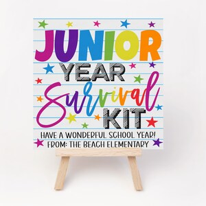 Junior Survival Kit Gift Tag, 11th Grade Year High School, Printable ...