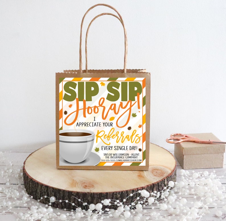 Fall Pop by Coffee Gift Tag Sip Sip Hooray Appreciate Your - Etsy