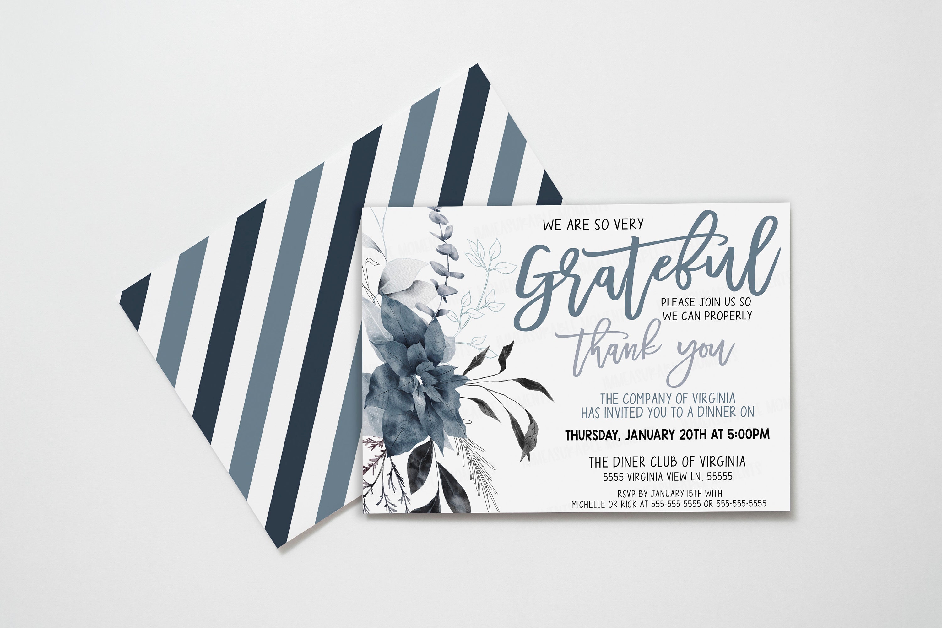 Appreciation Dinner Lunch Invitation Editable Grateful Staff - Etsy