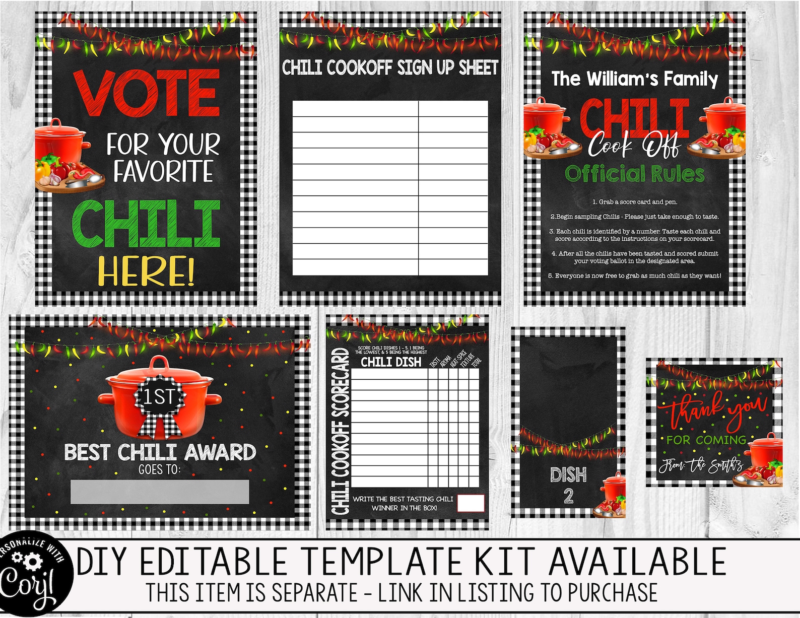 EDITABLE Chili Cookoff Invitation Card Cook-off Party Event - Etsy