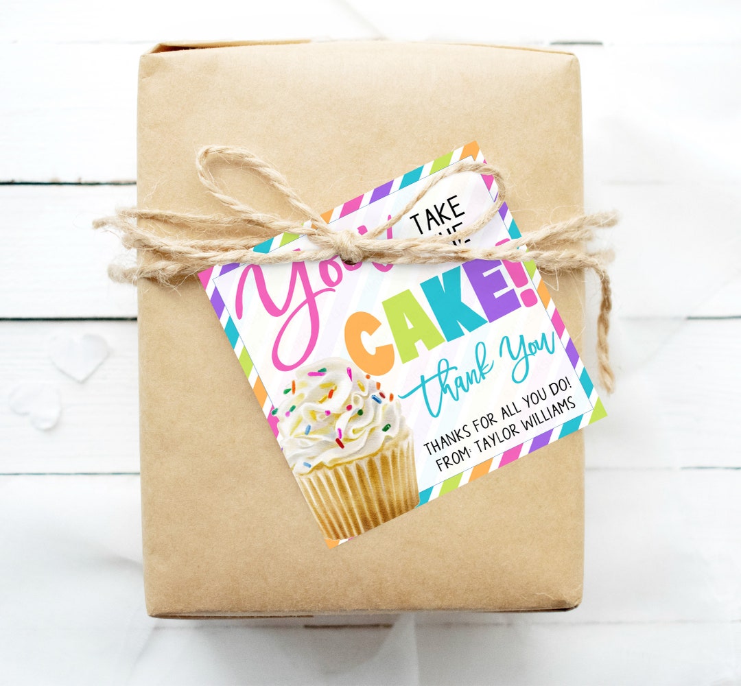 Cupcake Gift Tag, You Take the Cake, School Teacher Staff Employee ...