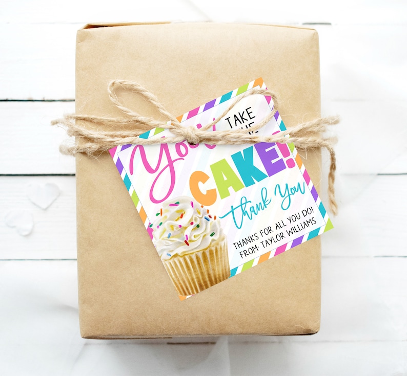 Cupcake Gift Tag You Take the Cake School Teacher Staff - Etsy