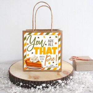 Fall Appreciation Pie Gift Tags, Thanksgiving Pumpkin Pie Label, Staff ...
