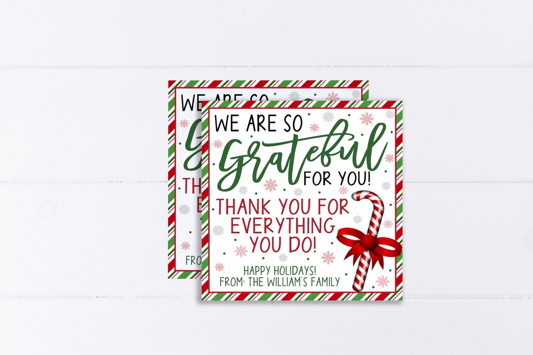 Holiday Appreciation Gift Tag, Editable Christmas Thank You Employee ...
