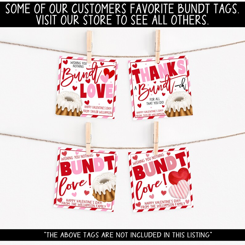 Valentine Bundt Cake Gift Tag EDITABLE Cake Bundt Gift Tag - Etsy