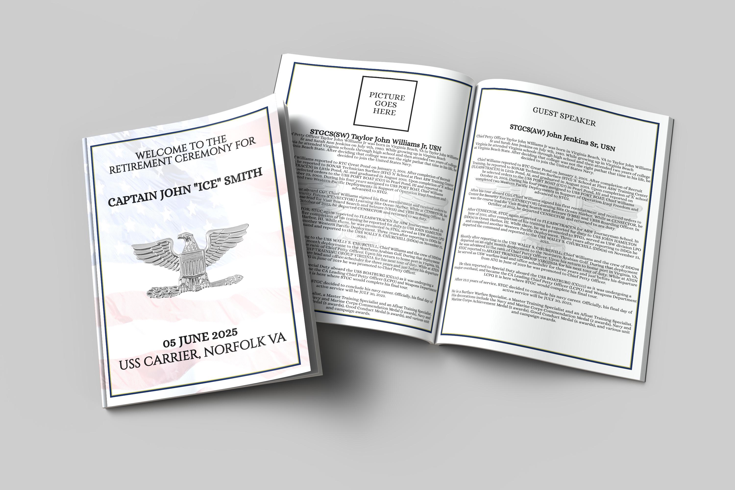 US Navy Captain Retirement Program, O6 Officer Retirement Ceremony ...