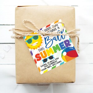 Ball Gift Tag, Summer Theme, End of School, Classroom Student Teacher ...
