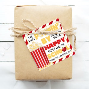 Popcorn Back to School Gift Tags, Poppin' by Happy First Day of School ...