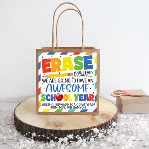 Back to School Eraser Gift Tags, Eraser Your Fears Going to Be an ...