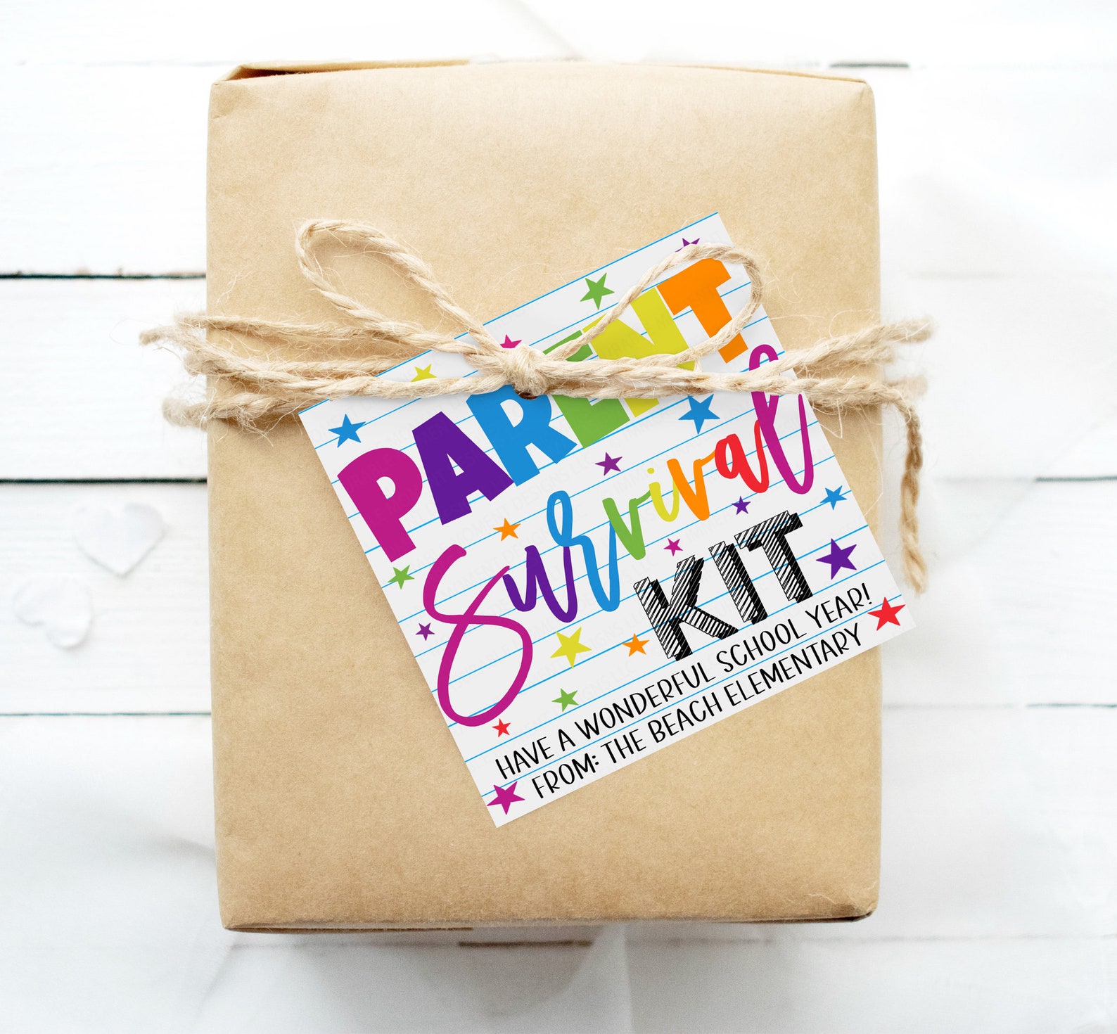 Parent Survival Kit Gift Tags, First Day Back to School Gift for ...