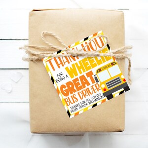 Bus Driver Appreciation Gift Tag, Thank You for Being A Wheelie Great ...