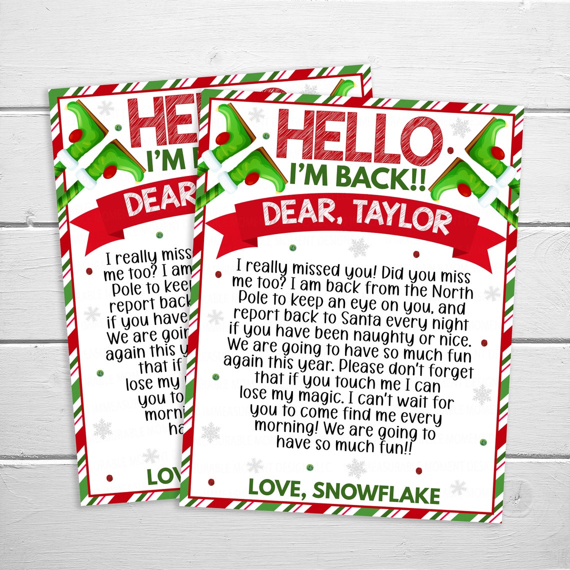 Editable Hello Elf Letter Welcome Note Letter I'm Back - Etsy