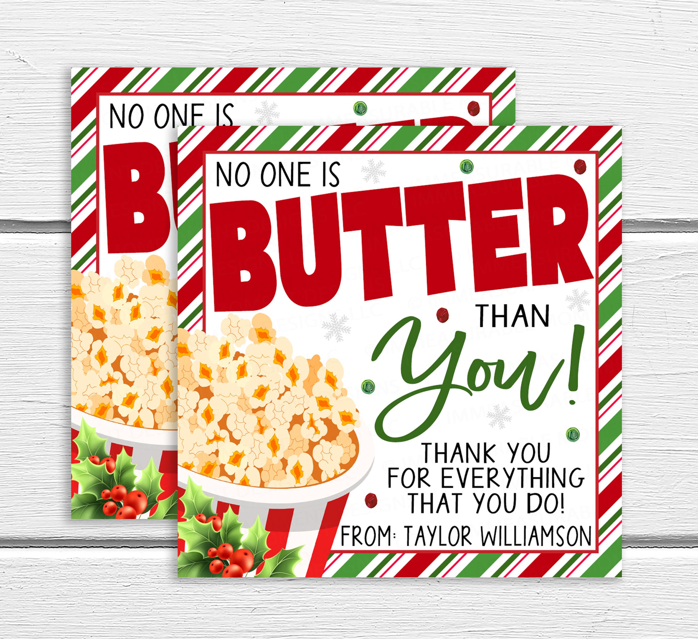 Christmas Popcorn Appreciation Gift Tags Holiday Popcorn - Etsy