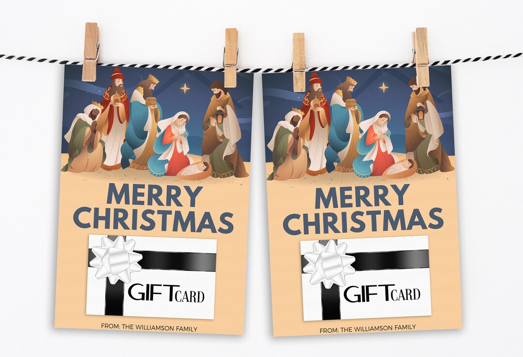 Nativity Gift Card Holder, Christmas Holiday Appreciation Thank You ...