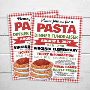 Pasta Fundraiser Flyer, Editable Printable, Spaghetti Italian Dinner ...