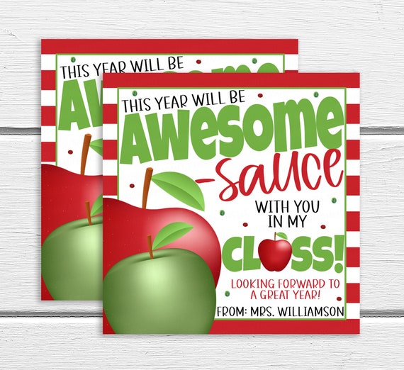 Back To School Applesauce Gift Tags, Squeeze Pouch Label, You're ...