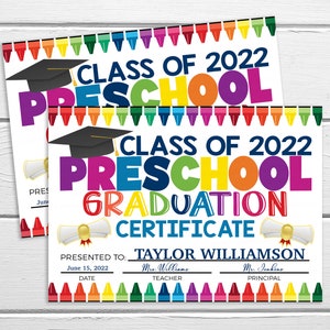 Editable Preschool Graduation Ceremony Bundle, Program Template Diploma ...