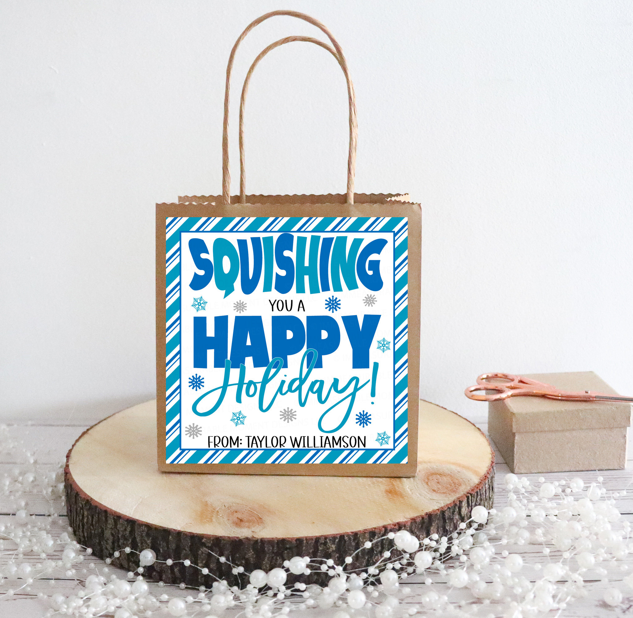 Christmas Squishies Gift Tag, Squishy Toy Tags, Squishing You A Happy ...