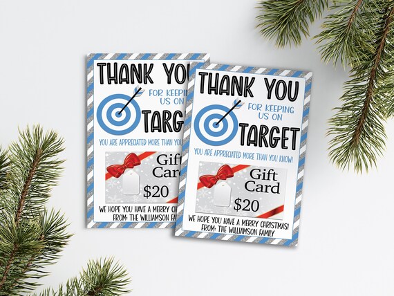 Christmas Thank You Gift Card Holder, Editable Thank You Target Gift ...
