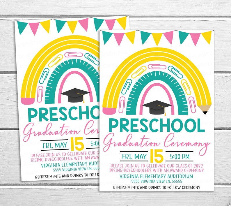 Editable Preschool Graduation Celebration Invitation Prek - Etsy