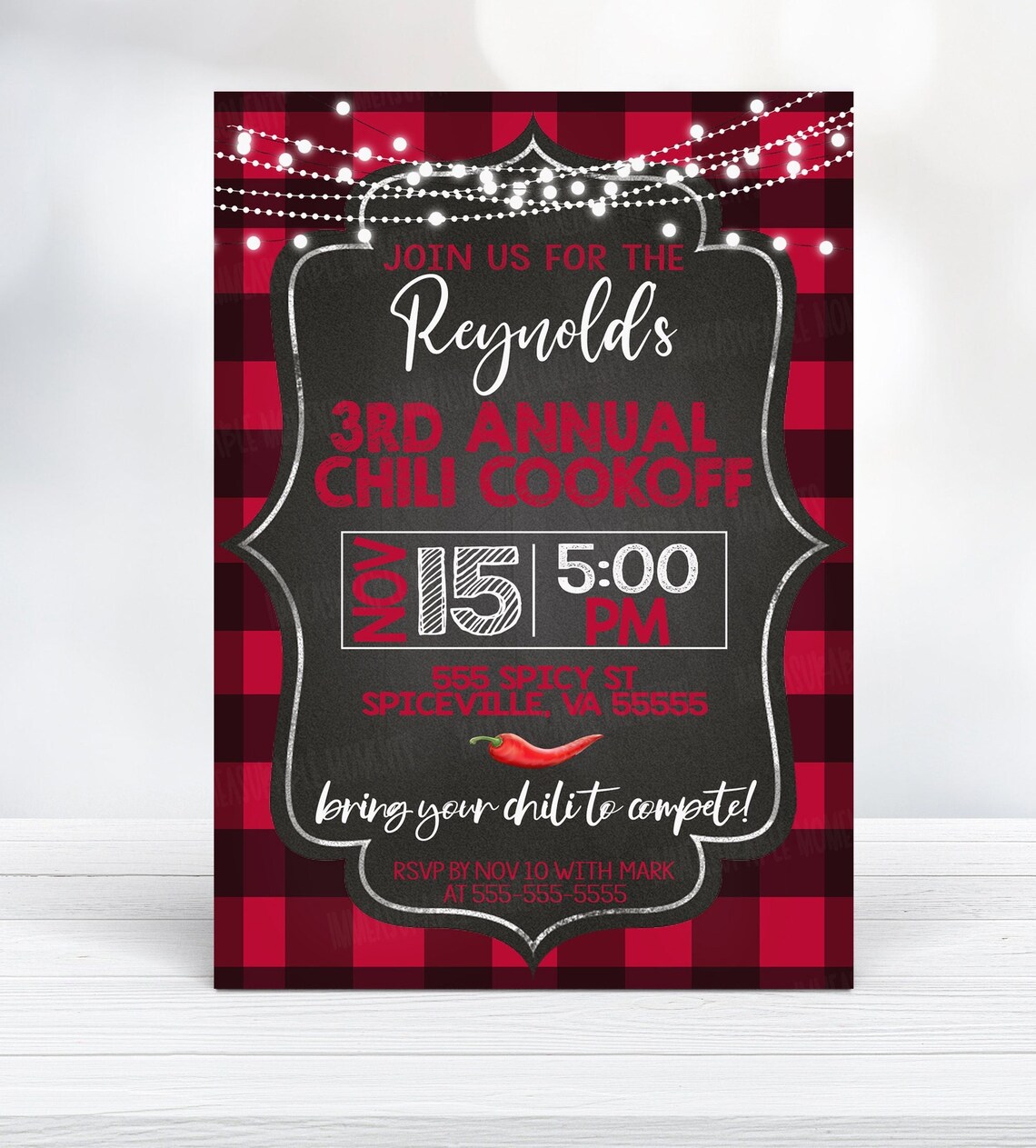 EDITABLE Chili Cookoff Invitation Card Cook-off Party Event - Etsy