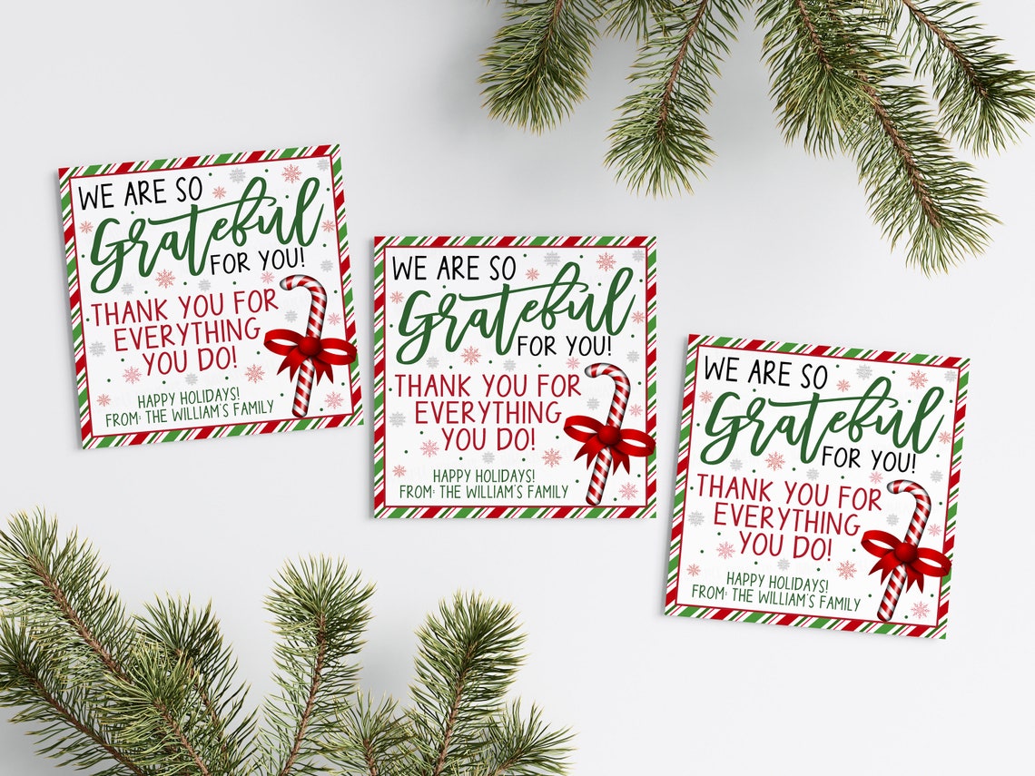 Holiday Appreciation Gift Tag Editable Christmas Thank You - Etsy