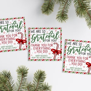 Holiday Appreciation Gift Tag, Editable Christmas Thank You Employee ...