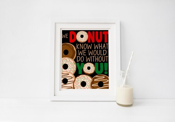 Holiday Donut Party Appreciation Sign, Christmas Employee Teacher Nurse ...