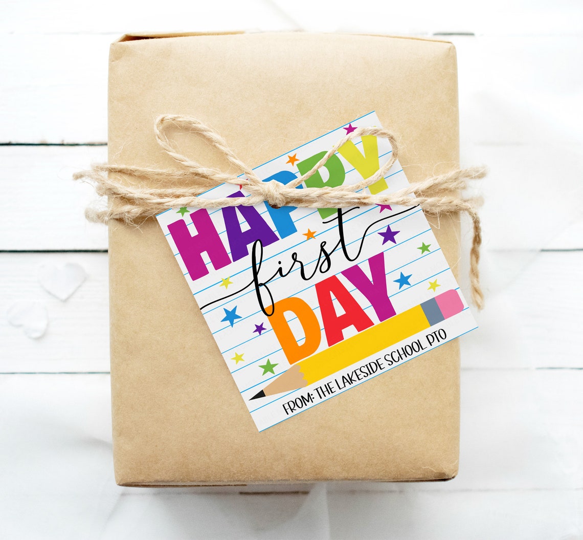 First Day of School Gift Tag, Welcome Back, Student Teacher Label, New ...